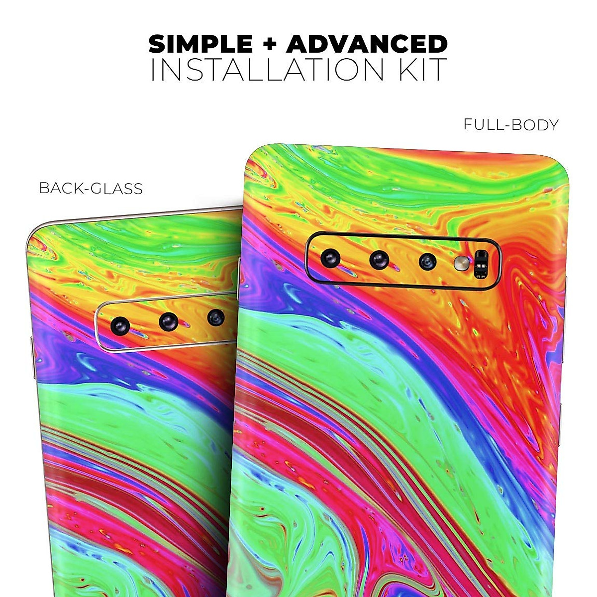 DesignSkinz Neon Color Fusion V8 Protective Vinyl Decal Wrap Skin Cover Compatible with The Samsung Galaxy S20 (Screen Trim & Back Glass Skin)