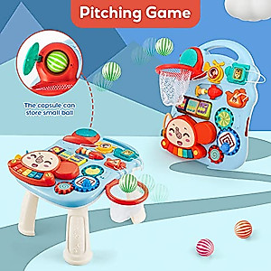 Sit-to-Stand Learning Walker 3 in 1 Baby Walker for Girls Boys Baby Activity Center with Multifunctional Removable Play Panel Weight Gain Design Walking Toys for Infant Boys Girls