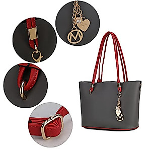 MKF Collection Tote Bag & Crossbody Set, Vegan Leather Top-Handle Shoulder bag Handbag Pouch Purse