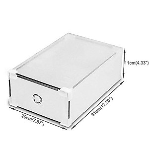 Senhill 12 Pack Shoe Storage Stackable Shoe Box Foldable Clear Plastic Shoes Holder Cabinet Transparent DIY Shoes Organizer Drawer Type Shoe Case Container