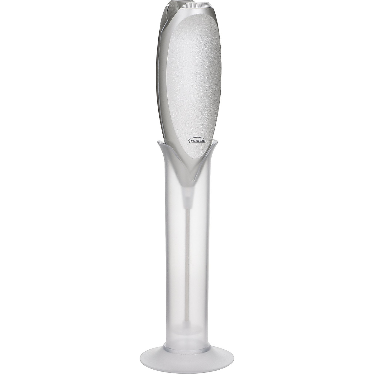 Trudeau Battery Milk Frother,Silver/White,9.5 inch
