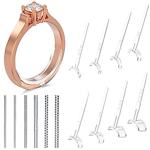 16 Pack Ring Size Adjuster for Loose Rings, 8 Size Silicone Resizer Invisible Ring Spacer Fit for Women and Men's Different Band Widths