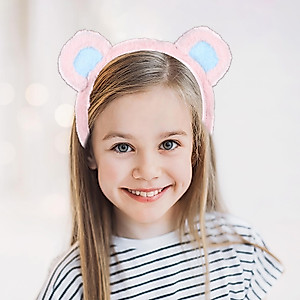 FRCOLOR Bear Ears Headband Cute Bear Costume Animal Plush Ears Headwear Ear Hairband Halloween Cosplay Ear Headbands Soft Makeup Headband for Washing Face