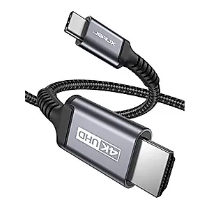 USB C to HDMI Cable 6.6ft/2M, JSAUX 4K UHD USB 3.1 Type-C to HDMI 2.0 Cord for Home Office, [Thunderbolt 3 Compatible] for Samsung Galaxy S22 S21 Ultra Plus MacBook Pro/Air iPad Pro 2021 iMac and More