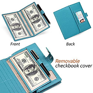 SENDEFN Women's Wallet Large Capacity RFID Blocking Leather Wallets Credit Cards Organizer with Checkbook Holder