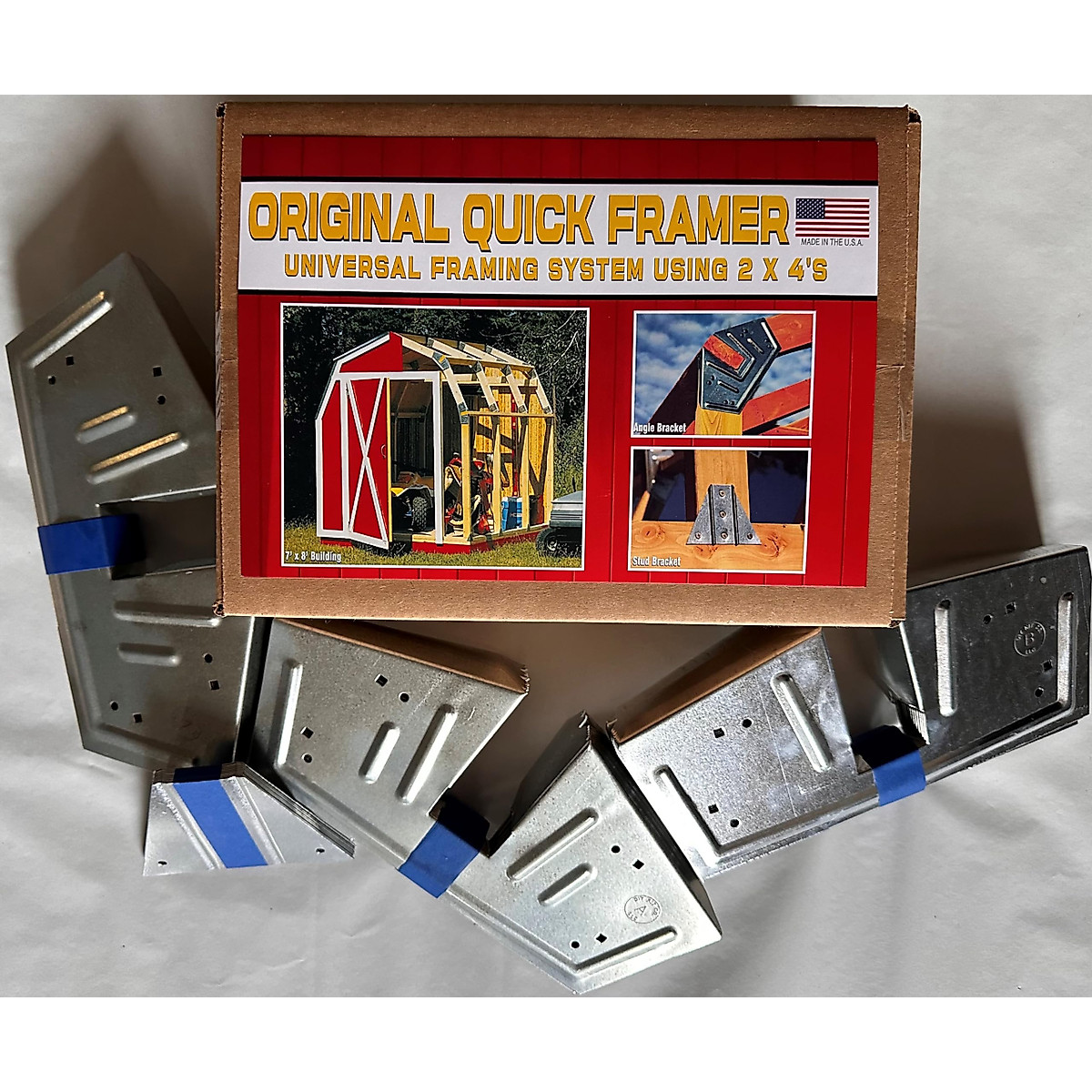 Storage Shed. Build Your Own Shed. DIY Shed Kit. The Original Quick Framer Shed Bracket Kit. Includes Brackets and Complete Set of Plans. Expandable with Multiple Kits. Made in The USA. No Angled Cuts