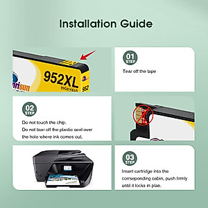 Clorisun 952 952XL Ink Cartridge Combo Pack Replacement for HP OfficeJet Pro 8710 7740 8720 8715 8210 8740 8702 7720 8725 8700 8730 Printer Ink (Black, Cyan, Magenta, Yellow, 4-Pack)