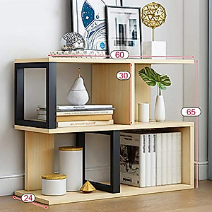 Metal Bookshelf Bookcase Magazine Rack Shelf Partition Stratification Storage Rack Display Stand Office Home Living Room Bedroom MUMUJIN (Size : 60X24X65CM)
