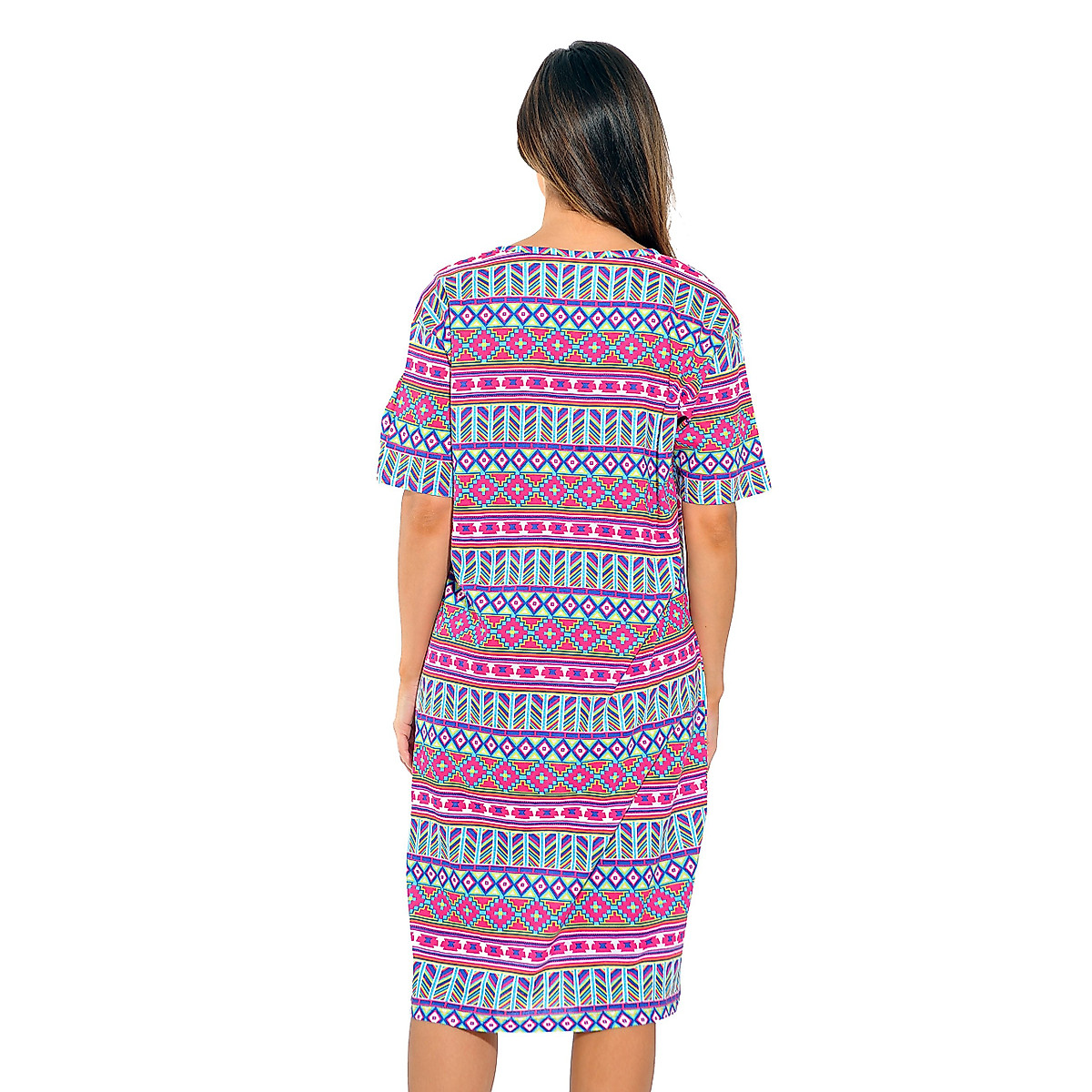 4360-R-10070-2X Just Love Short Sleeve Nightgown / Sleep Dress for Women / Sleepwear,Colorful Aztec,2X Plus