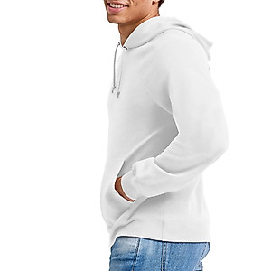 Hanes Men's French Terry Pullover Hoodie, White, Medium