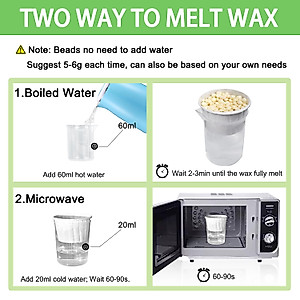 Nose and Ear Hair Waxing Kit - Hair Removal Set for Men and Women with 50g Wax Beads, 20 Applicators, 10 Paper Cups, and 10 Mustache Guards