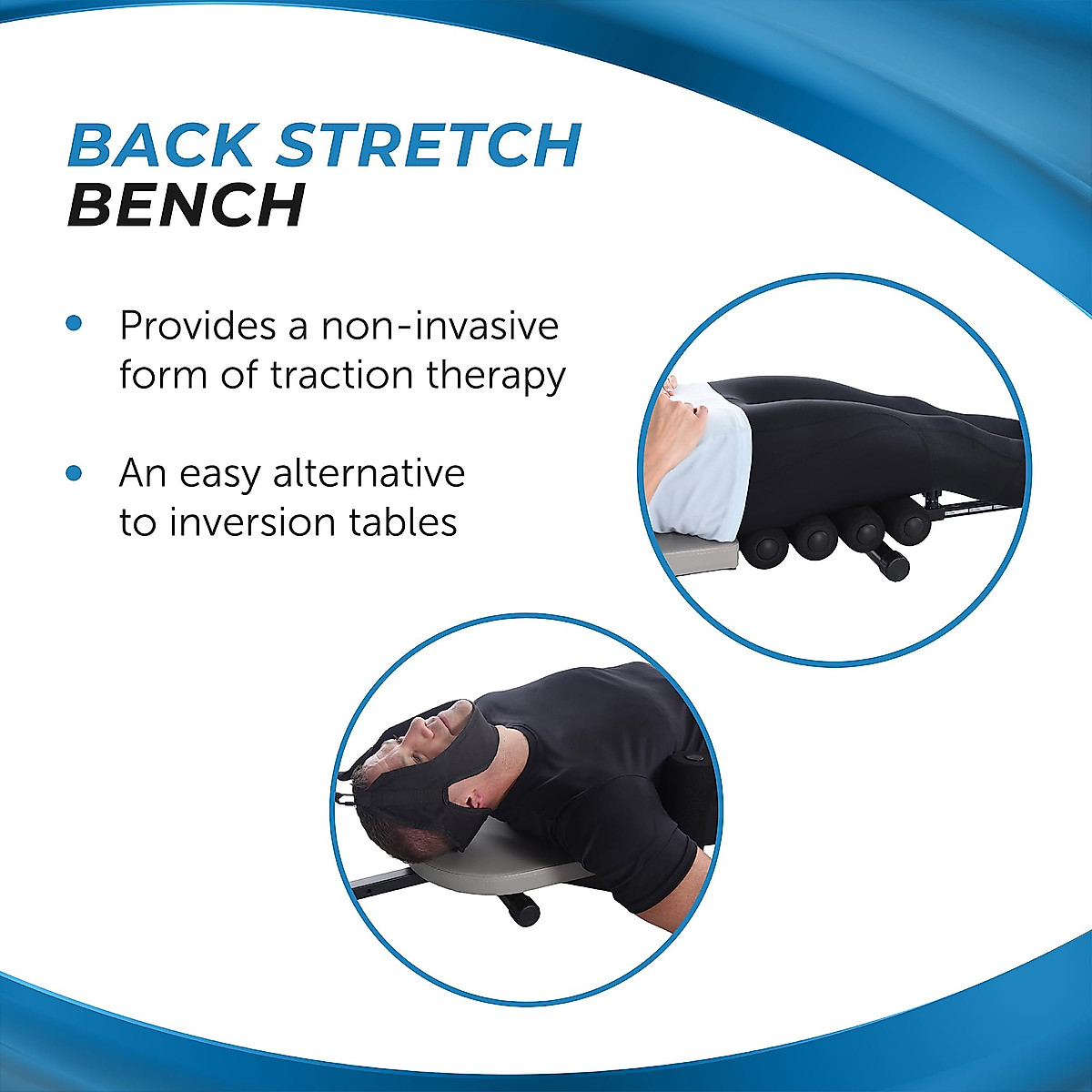 Stamina Inline Back Stretch Bench with Cervical Traction - Back Decompression, Neck Stretcher for Tension Relief - Up to 250 lbs Weight Capacity