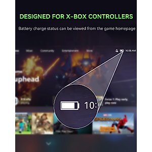 Rechargeable Battery Pack for X-box Series X|S/ One, 2 Pack 4440mWh 3.7V Battery Pack for X-box One/One S/One X/One Elite All X-box Controllers Supports Use While Charging (Includes 2 Batteries Only)