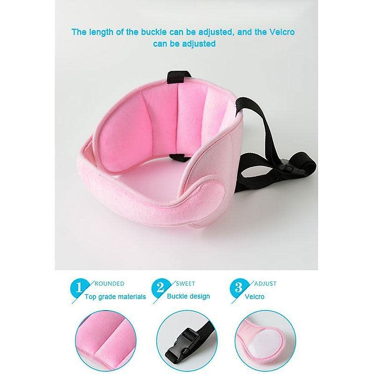 SWEETOP Child Head Support for Car Seats Safe Comfortable Head & Neck Pillow Support Solution for Front Facing Car Seats and High Back Boosters Baby Kids Travel Accessories