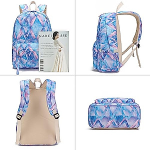 EZYCOK Teen Girls School Backpack Kids Bookbag Set with Lunch Bag Pencil Case Travel Laptop Backpack Casual Daypack
