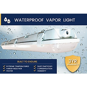 Orilis 4 FT 4500K 72W LED Vapor Tight Lights | Commercial Indoor/Outdoor Hardwired IP65 Waterproof Fixtures | 8000 Lumens | Detachable LED Strips (2-Pack)