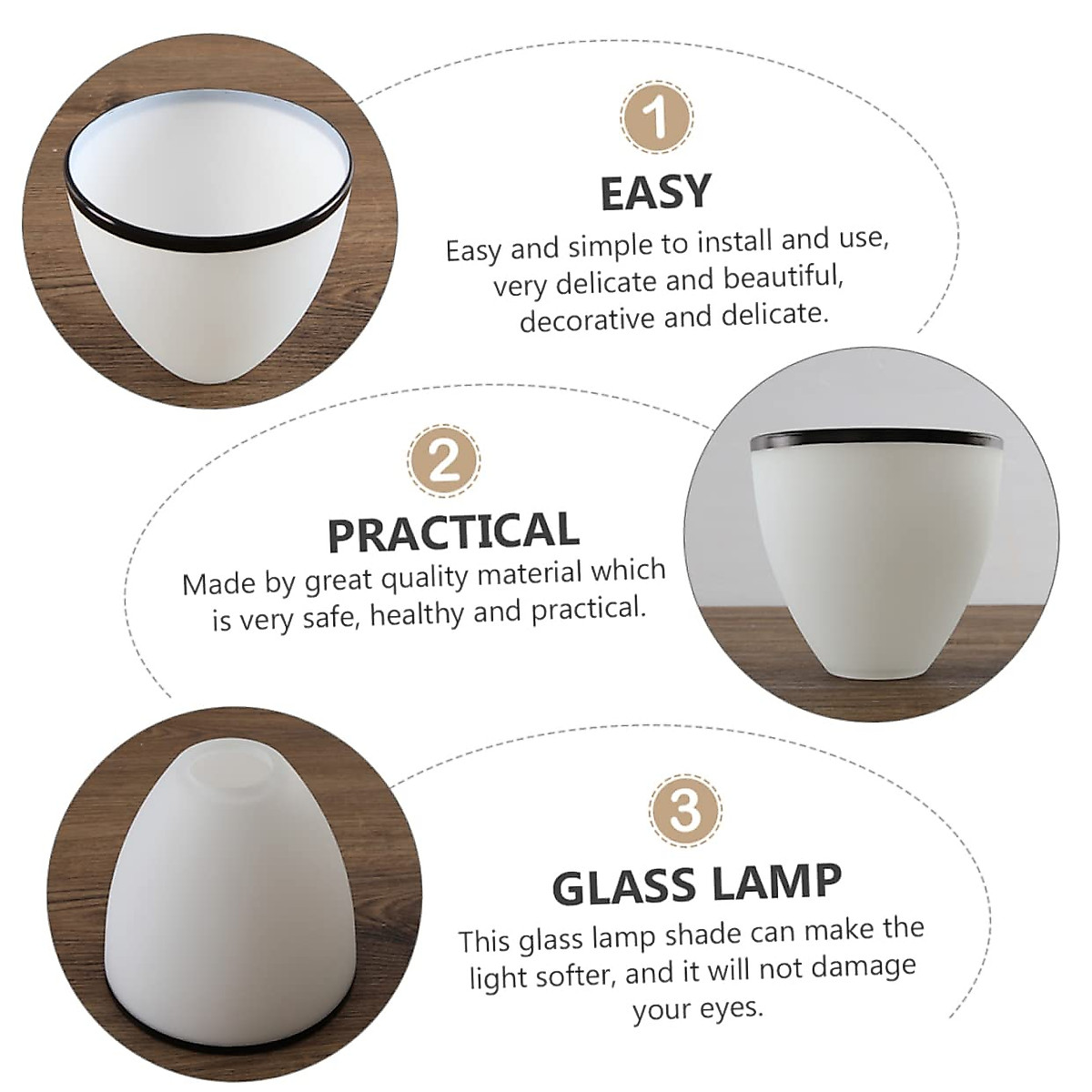 Levemolo Quality Material Glass Lamp Light Eye Protection Decorative for Ceiling Lamp Shade