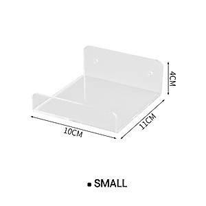 Acrylic Small Adhesive Wall Shelves Wall Mounted Storage Shelf Strong and Durable Display Shelf for Bedroom Living Room Kitchen