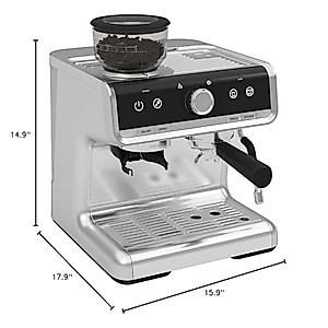 Premium Espresso Maker with Milk Frother - Perfect for Cappuccino, Latte & More - 20 Bar Pressure, Large Water Tank, Barista Kit, and Elegant Design
