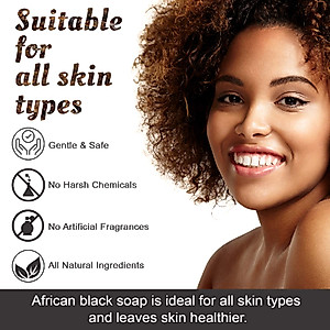 It's Pure Natural African Black Soap Bars Original (Pack of 3) Organic Raw Soap for Face & Body, Acne Treatment & Dark Spot Remover [Made in Ghana]