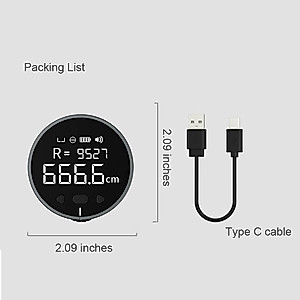 HomeMagician 324 Ft Electronic Digital Tape Measure with LCD Display Digital Ruler Rechargeable Small Smart Long Distance Rolling Measuring Tool for Flat Curved Diameter Odd Shape High Precision Gifts