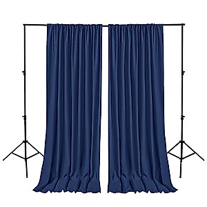 Hiasan Backdrop Curtains for Parties, Polyester Photography Backdrop Drapes for Family Gatherings, Wedding Decorations, 5ftx10ft, Set of 2 Panels