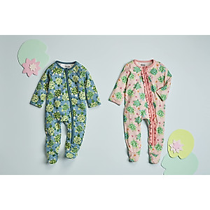 Mud Pie Baby Girls Bamboo Sleeper, Pink Turtle, 3-6 Months