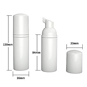 Foam Pump Bottle 2oz BPA Free Foaming Soap Dispenser Bottles for Refillable Travel Hand Soap Foaming, Cleaning, Shampoo, Cosmetics Packaging (16), white