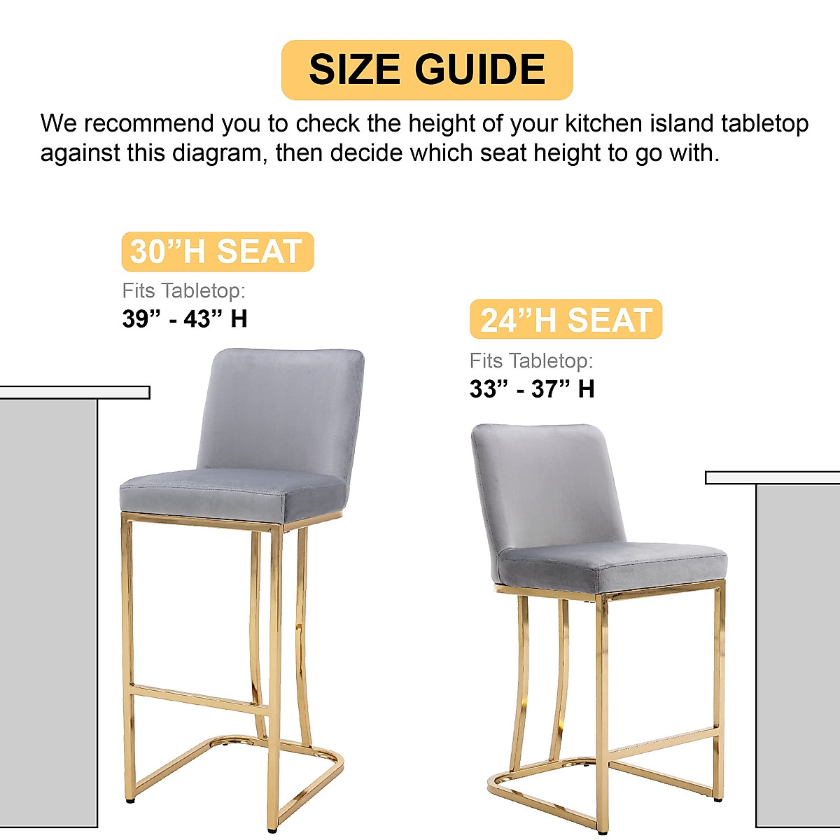 Wahson 24" H Gold Barstools Set of 2, Faux Leather Upholstered with Woven Counter Height Stools, Modern Fabric Bar Stools for Kitchen Island/Dining Room, with Golden Metal Frame, Beige