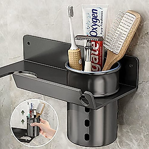 Hair Dryer Holder Wall Mount,Bathroom Hair Blow Dryer Rack Organizer Compatible with Most Hair Dryers