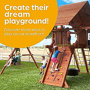 Jungle Gym Kingdom Swings for Outdoor Swing Set - Pack of 2 Swing Seat Replacement Kits with Heavy Duty Chains - Backyard Swingset Playground Accessories for Kids (Green)