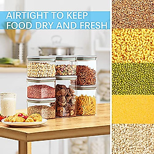 QGCVDAA 4 Pack Airtight Food Storage Containers with Lids, Pop One Button Open BPA Free Plastic Cereal Containers Storage for Kitchen Pantry Organization for Cereal, Flour, Coffee, Sugar