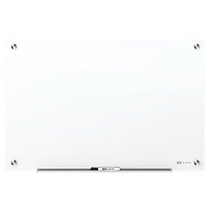 Quartet Magnetic Glass Dry Erase White Board, 6' x 4' Whiteboard, Frameless, Brilliance White High Contrast White Glass (G27248W)
