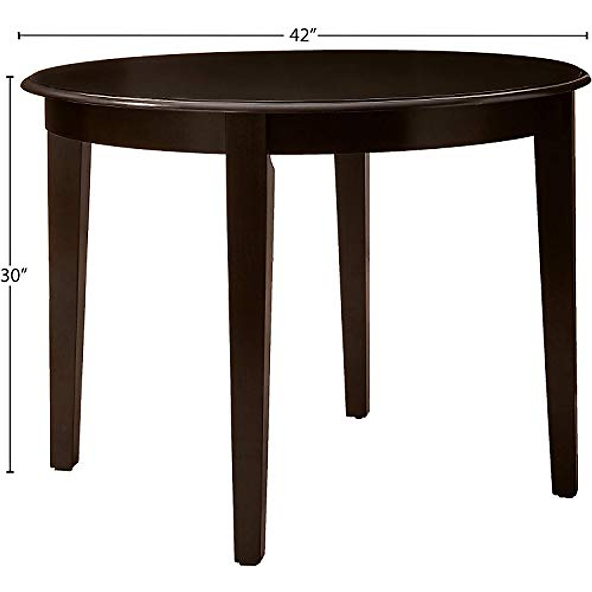 East West Furniture BOT-CAP-T Boston Round Modern Dining Table for Small Spaces, 42x42 Inch, Cappuccino