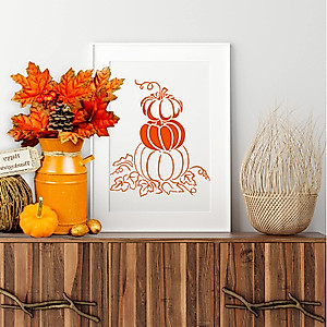 5 Pieces Fall Pumpkin Stencils 11.7 x 8.3 Inches Thanksgiving Autumn Stencils Pumpkin Painting Stencils Plastic Harvest Templates for DIY Drawing Painting Crafts Arts Farmhouse Decoration