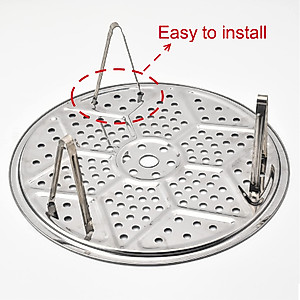 11” Pressure Cooker Canner Rack, Round Food Grade Stainless Steel Steamer Rack, Steaming Tray Stand, Cooking Toast Bread Salad, Compatible with Presto, All-American and More, Easy to clean, 2 Pack