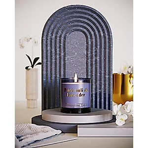 RAKLE Candles for Home Scented – Patchouli Lavender Scented Candle 7.4 oz – Premium Soy Wax Blend Candle Jar with Lid for Home, Meditation, Aromatherapy – Delightful Long Lasting Scents