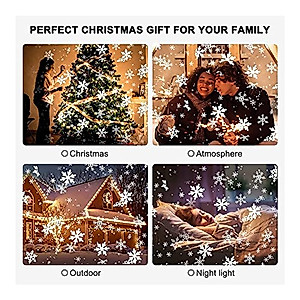 BETDET LED Outdoor Lights Christmas Snow Projector Lights, LED Snowflake Light Projection, IP65 Waterproof Snowfall Spotlight Lighting for Xmas Holiday Wedding Party Home Garden Landscape 11.24