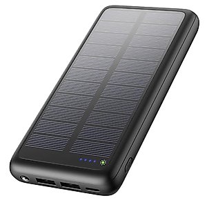 Hiluckey Solar Charger 27000mAh Power Bank USB C Portable Solar Charger with 3 USB Ports 5V/3A Fast Charging External Battery Pack for Cell Phone Tablet