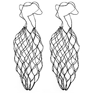 QWORK Horse Hay Net, 2 Pack 4" Hole Hay Feeders, 40" Slow Feeding Hay Nets with Metal Rings Equestrian Feeding Supplies Slow Down Feeding Speed