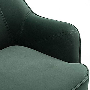 Goujxcy Modern Velvet Accent Tufted Decorative Reading Corner Chair, Vanity Chair for Bedroom, Living Room (Green5)