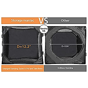 STORAGE MANIAC Pop-Up Laundry Hampers, 2-Pack Large Laundry Hamper, Collapsible Laundry Hamper, Mesh Laundry Hamper, Collapsible Laundry Basket for Dorm, Apt, Bedroom, Bathroom, Laundry Room, Black
