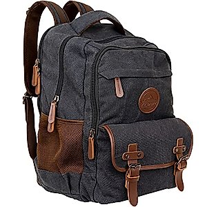 Ama Dablam Canvas Laptop Backpack for School Work & Travel (CarryOn), Cotton w/ 17in Sleeve | Waterproof | Durable (XL, 30 Liter) Lone Pine