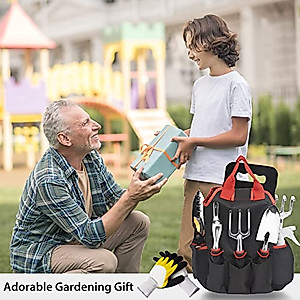 MECHREVO 10 Pcs Garden Tool Set, Sturdy Gardening Tool Set for Beginner and Gardener, with Durable Tote Bag, Comfortable Ergonomic Handle, Ideal Gardening Gift for Women and Men, Easy to Use