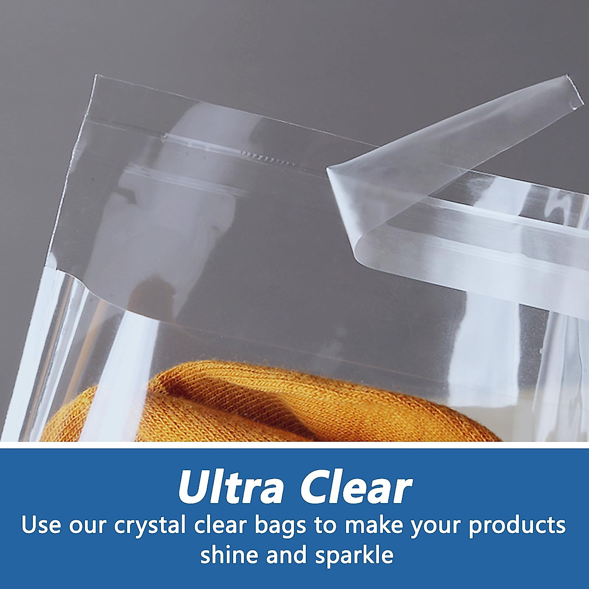 iMailer 500 Count - 5" x 7" Self Seal Clear Cello Cellophane Resealable Plastic Poly Bags for A2 A4 A6 Cards & Envelopes, Bakery, Cookies, Candies