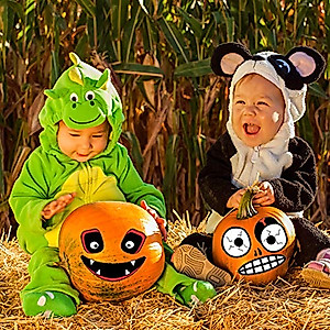 Halloween Pumpkin Craft Stickers, 32 Pcs Classic Pumpkin Expressions Jack-O-Lantern Stickers Pumpkin Decorating Stickers Halloween Face Stickers Halloween Trick or Treat Party Decorations