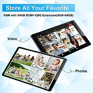 AOYODKG 2 in 1 Tablet 10 in, Android 11 Tablet Computer with Keyboard Bundle, 4GB+64GB, 5G & 2.4G WiFi Tablets PC, Dual Camera, 6000mAh, Mouse, Stylus (DGO-Gray)