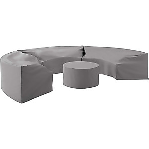 Crosley Furniture Patio Furniture Covers, Waterproof 4-Piece Cover Set for Round Outdoor Sectional, Gray