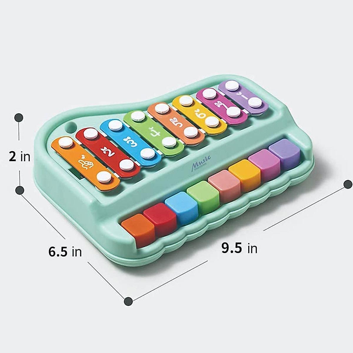 Cidupe Kids Piano Xylophone Musical Instruments Toys - 2 in 1 Percussion Instruments for Baby Preschool Educational with 8 Multicolor Key Scales Toy