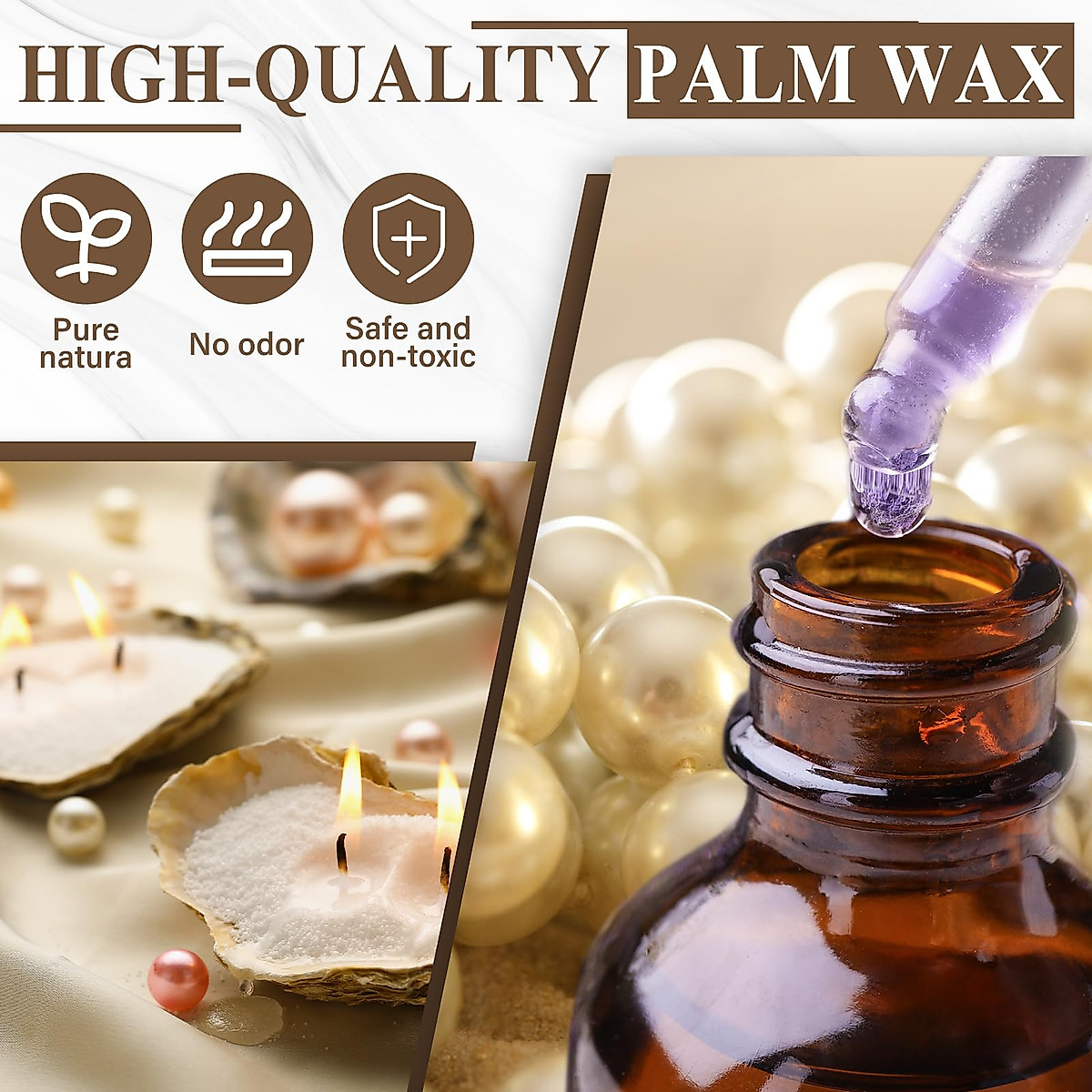 Pearled Candle Sand Wax Customized Powder Candle Making Sand Candles Kit Palm Wax Pearls All Natural Non Toxic Refillable Wax Sand with Wicks for DIY Pearled Candle Making(Unscented)